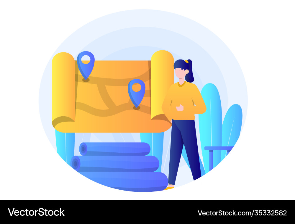Navigation concept flat design graphic Royalty Free Vector