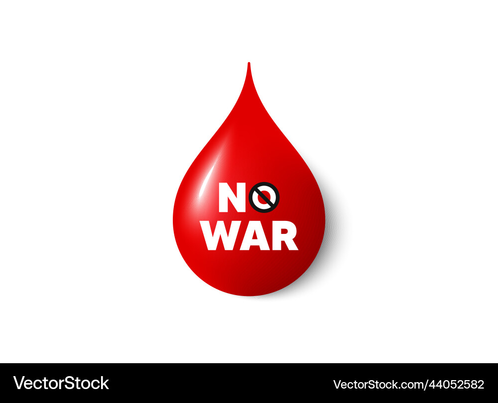 No war blood drop icon stop armed conflict Vector Image
