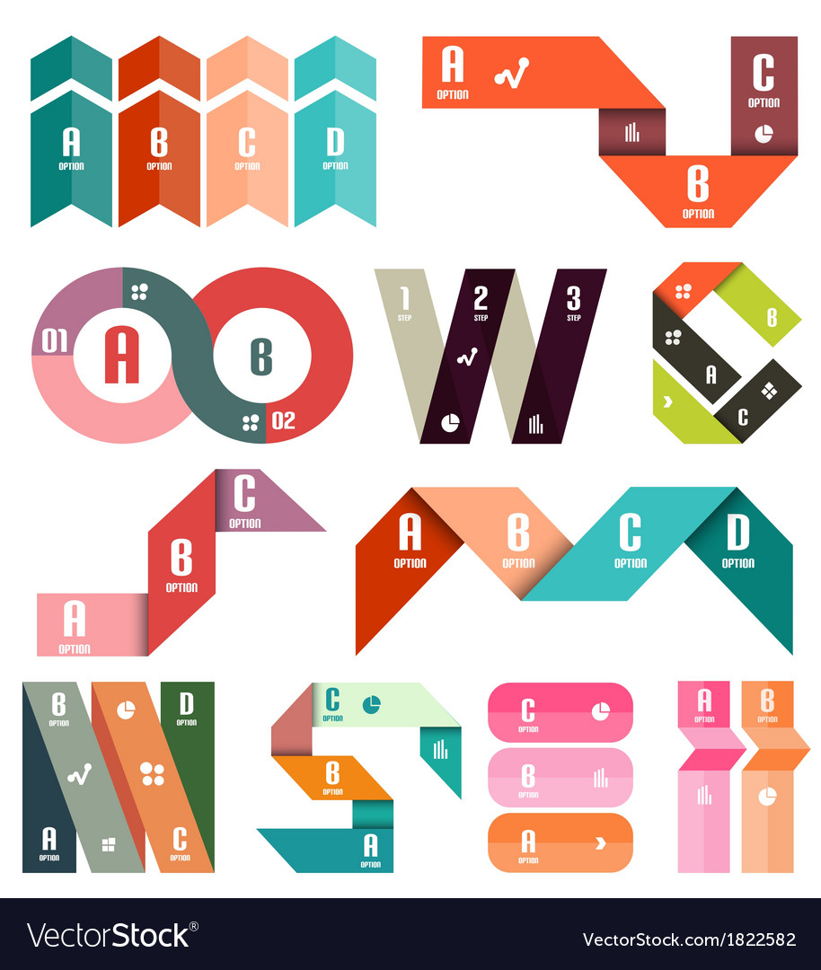 Set of stripes infographic design templates Vector Image