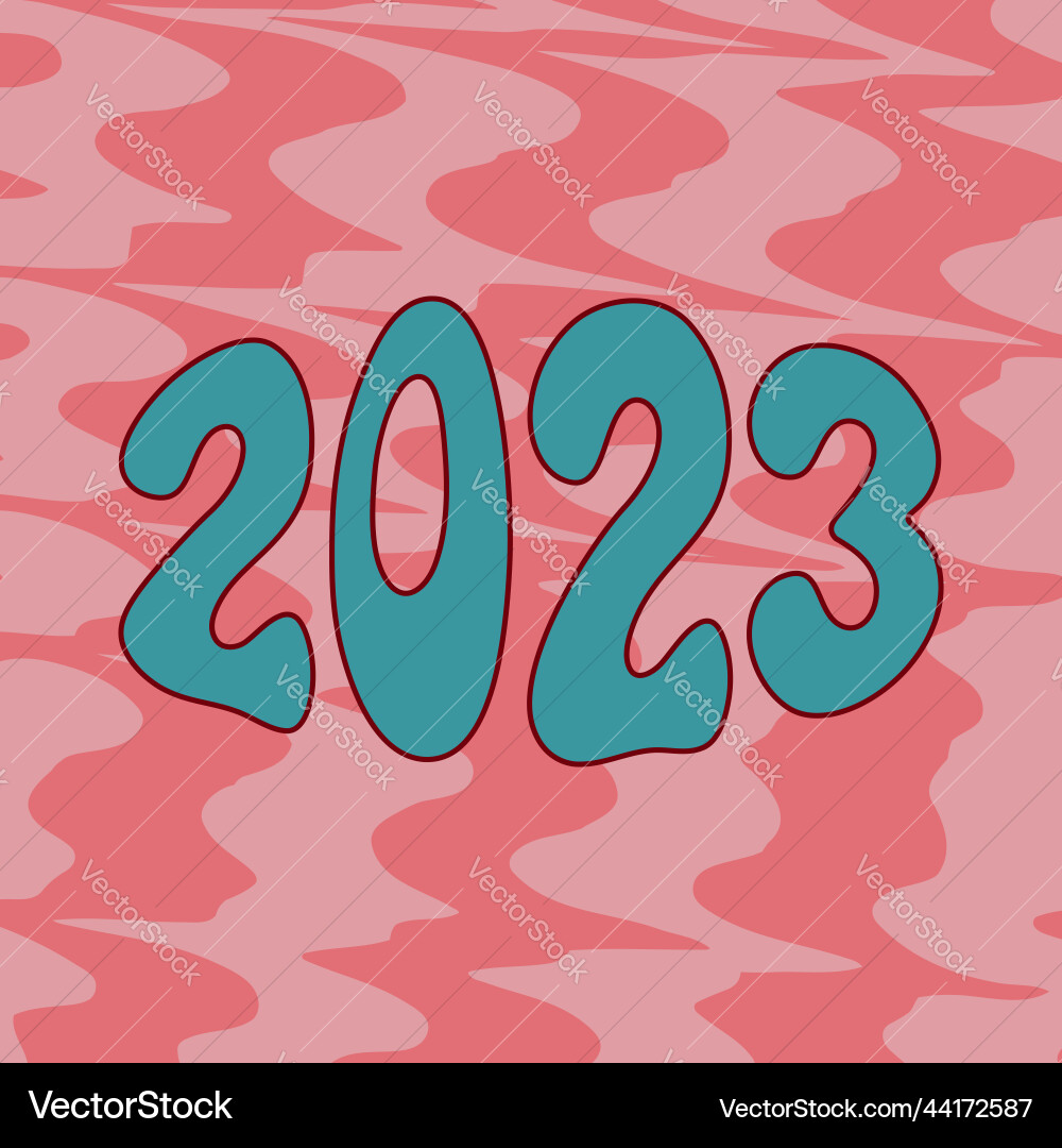 2023 numbers on abstract trippy background new Vector Image