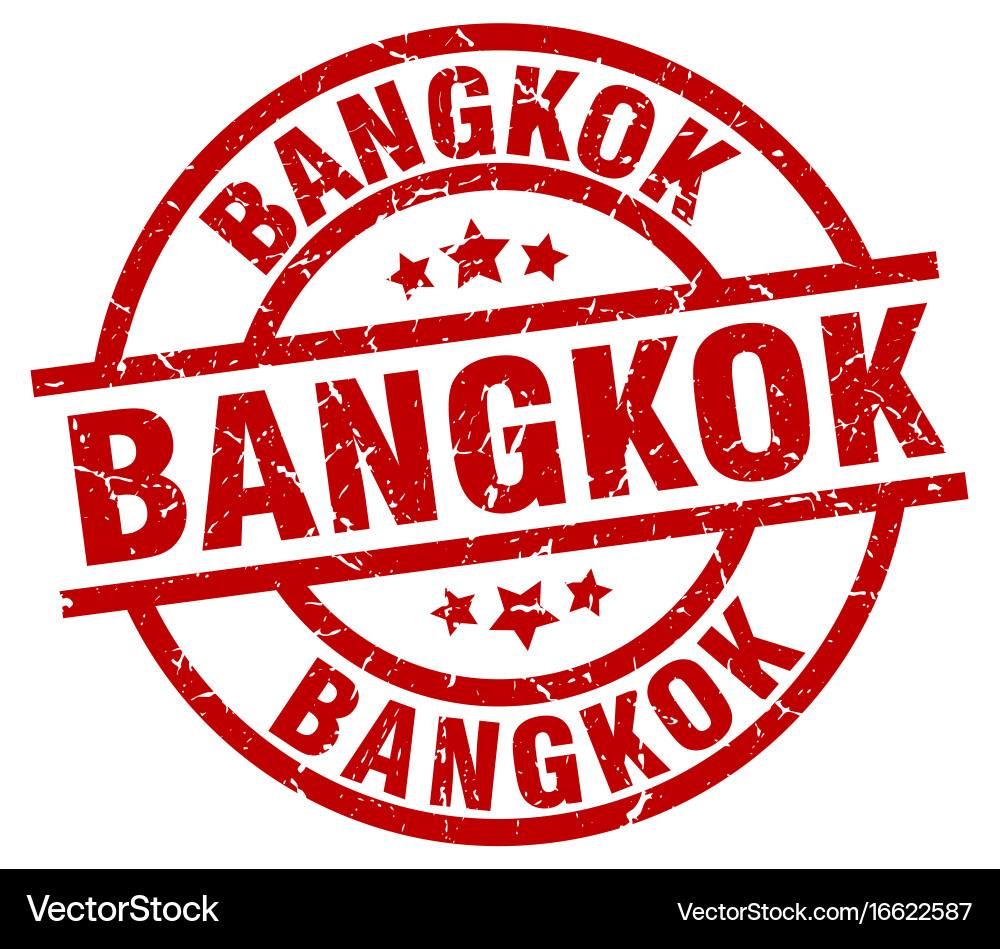 Bangkok red round grunge stamp Royalty Free Vector Image