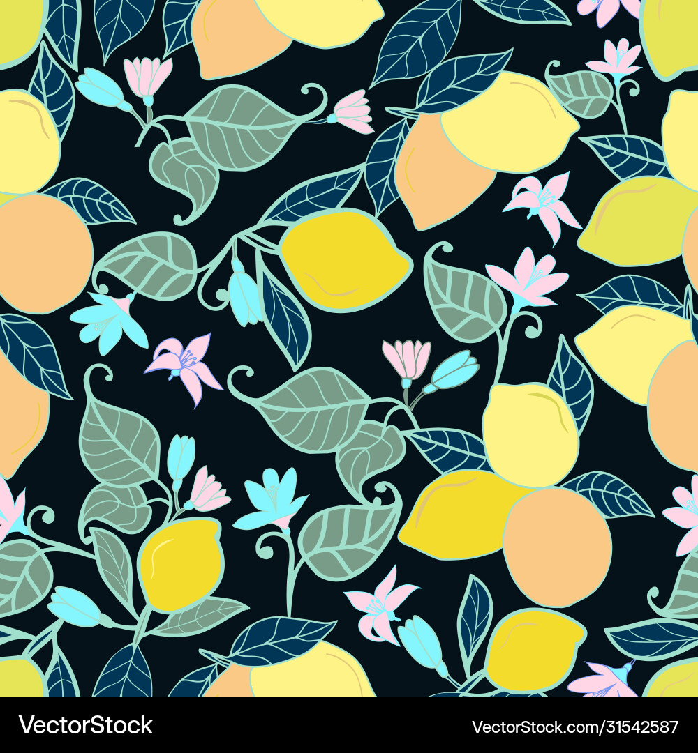 Beautiful background with leaves flowers Vector Image