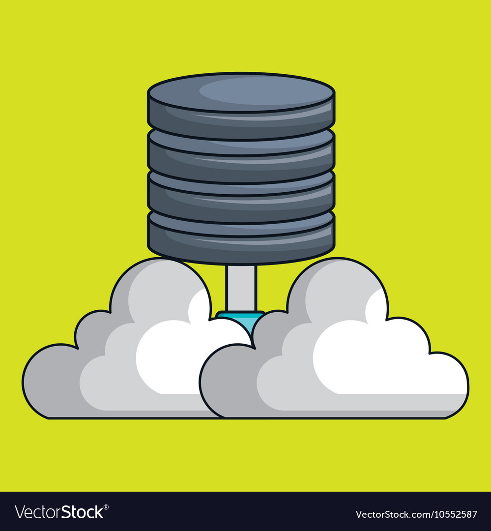 Cloud data base center Royalty Free Vector Image