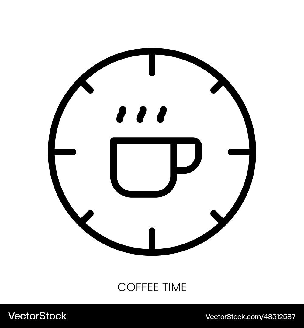 Coffee time icon line art style design isolated Vector Image