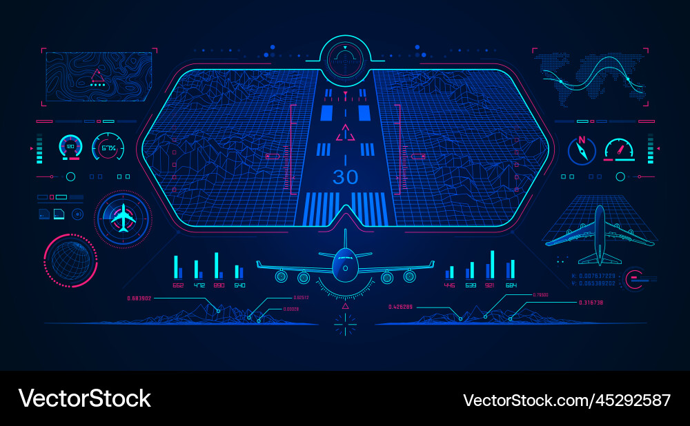 Concept of aviation technology graphic Royalty Free Vector