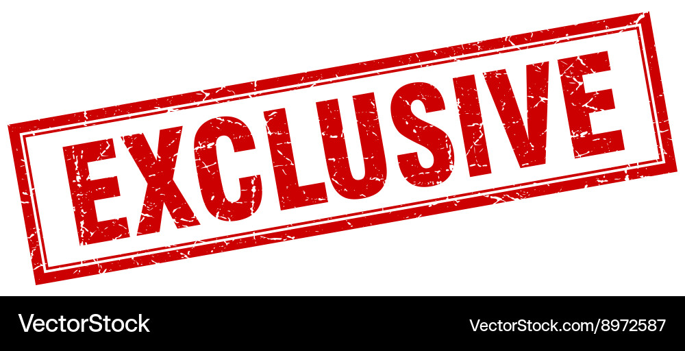 Exclusive red square grunge stamp on white Vector Image