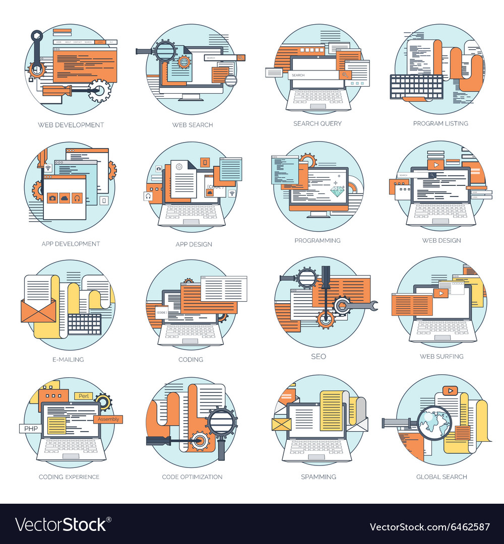Flat background coding Royalty Free Vector Image