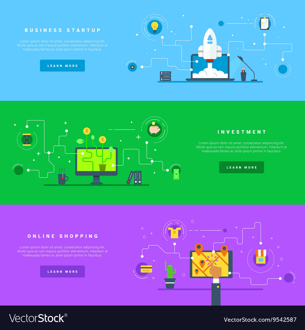 Flat design concepts for web banners Royalty Free Vector