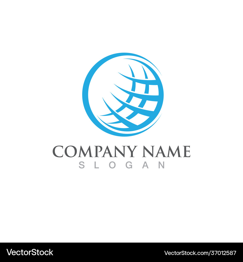 Globe world circle logo and symbol Royalty Free Vector Image