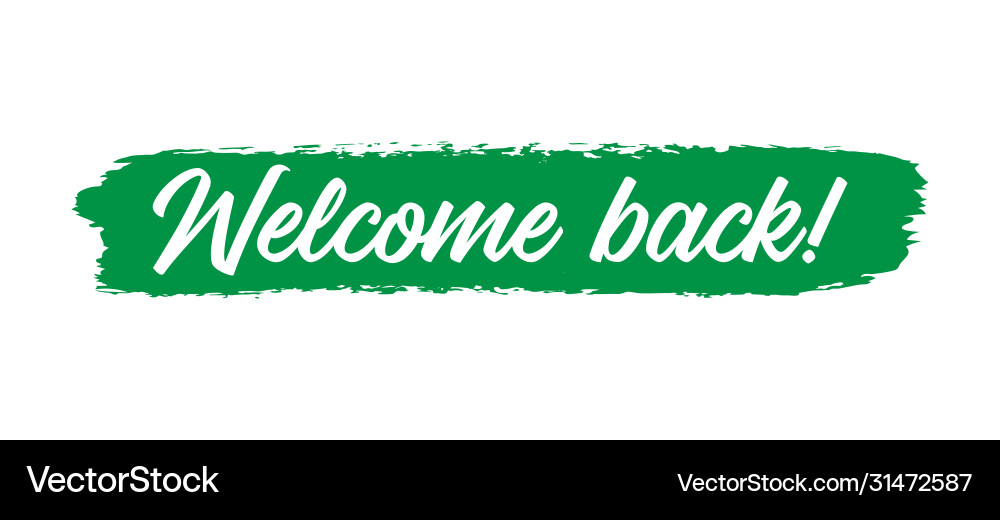 Hand sketched welcome back quote lettering Vector Image