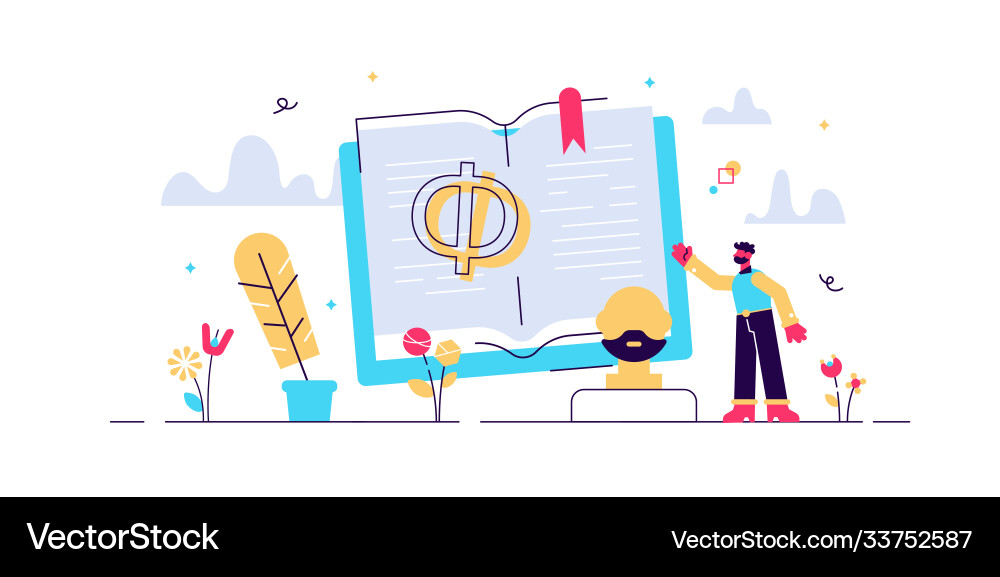 Philosophy flat tiny Royalty Free Vector Image