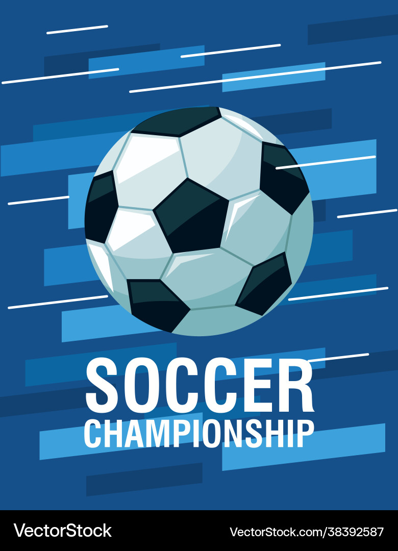 Soccer championship lettering Royalty Free Vector Image