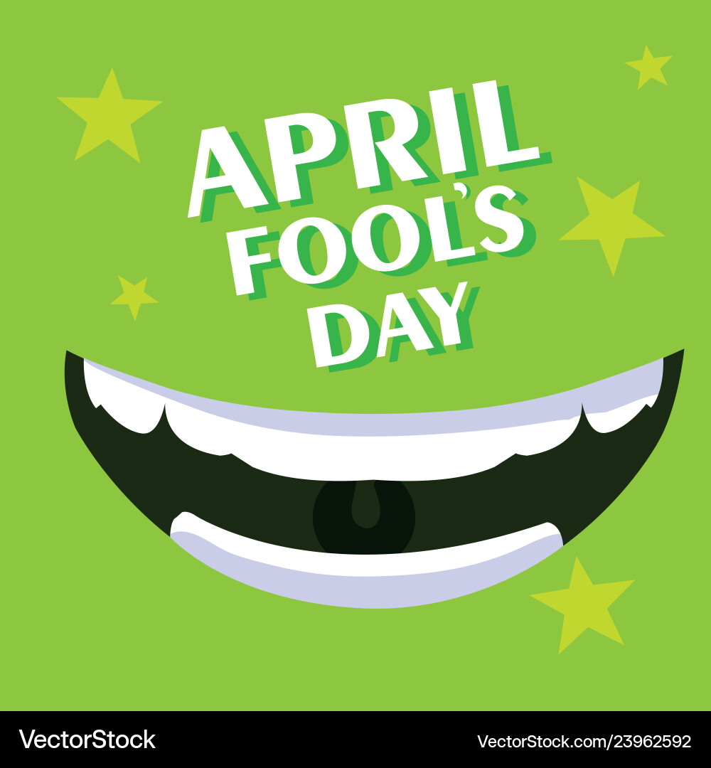 April fools day smile poster Royalty Free Vector Image