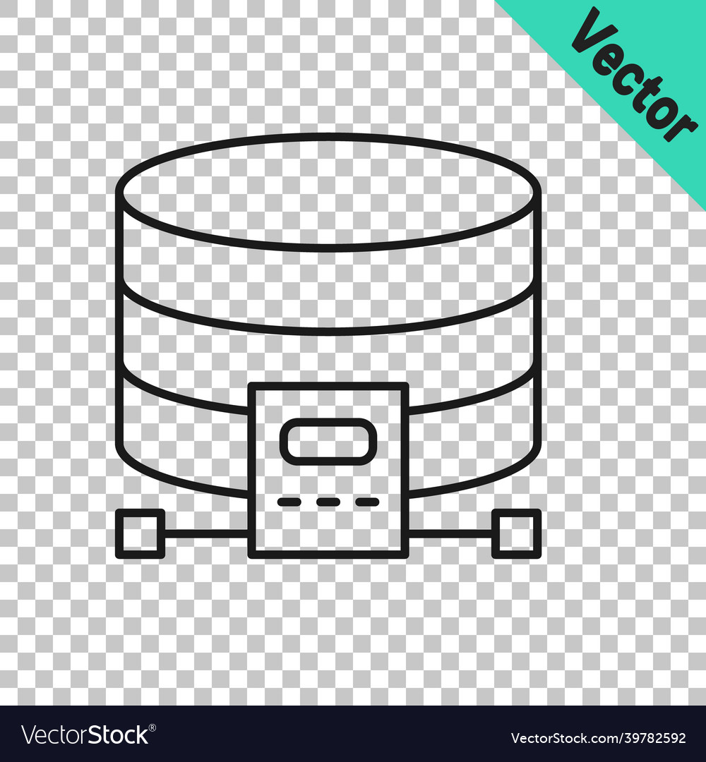 Black line cloud database icon isolated Royalty Free Vector