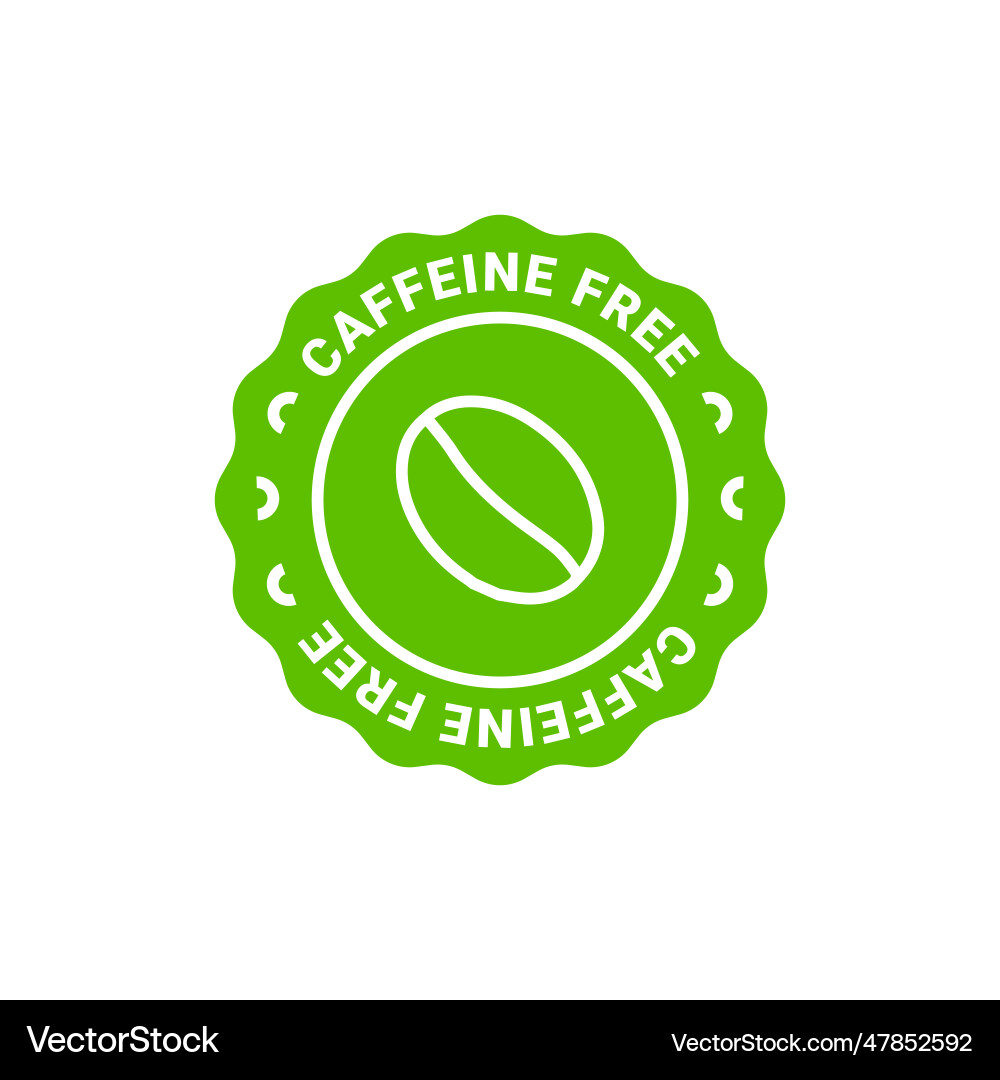 Caffeine free logo icon sign allergy Royalty Free Vector