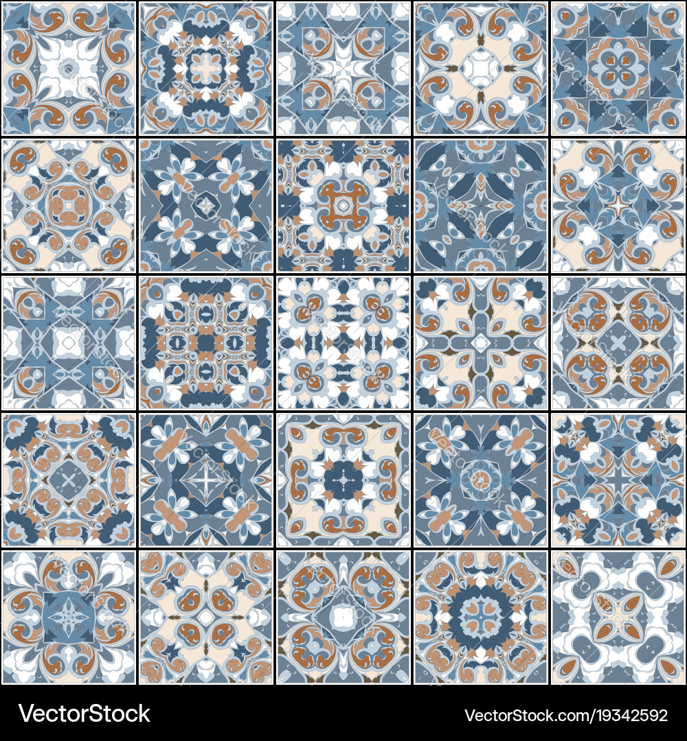 Collection of ceramic tiles Royalty Free Vector Image