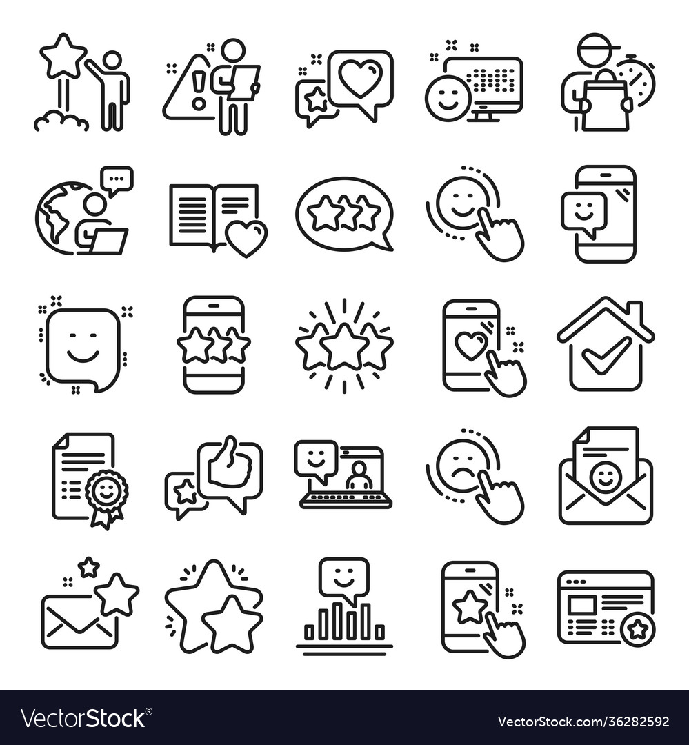 Feedback line icons set user opinion customer Vector Image Feedback line icons set user opinion customer Vector Image