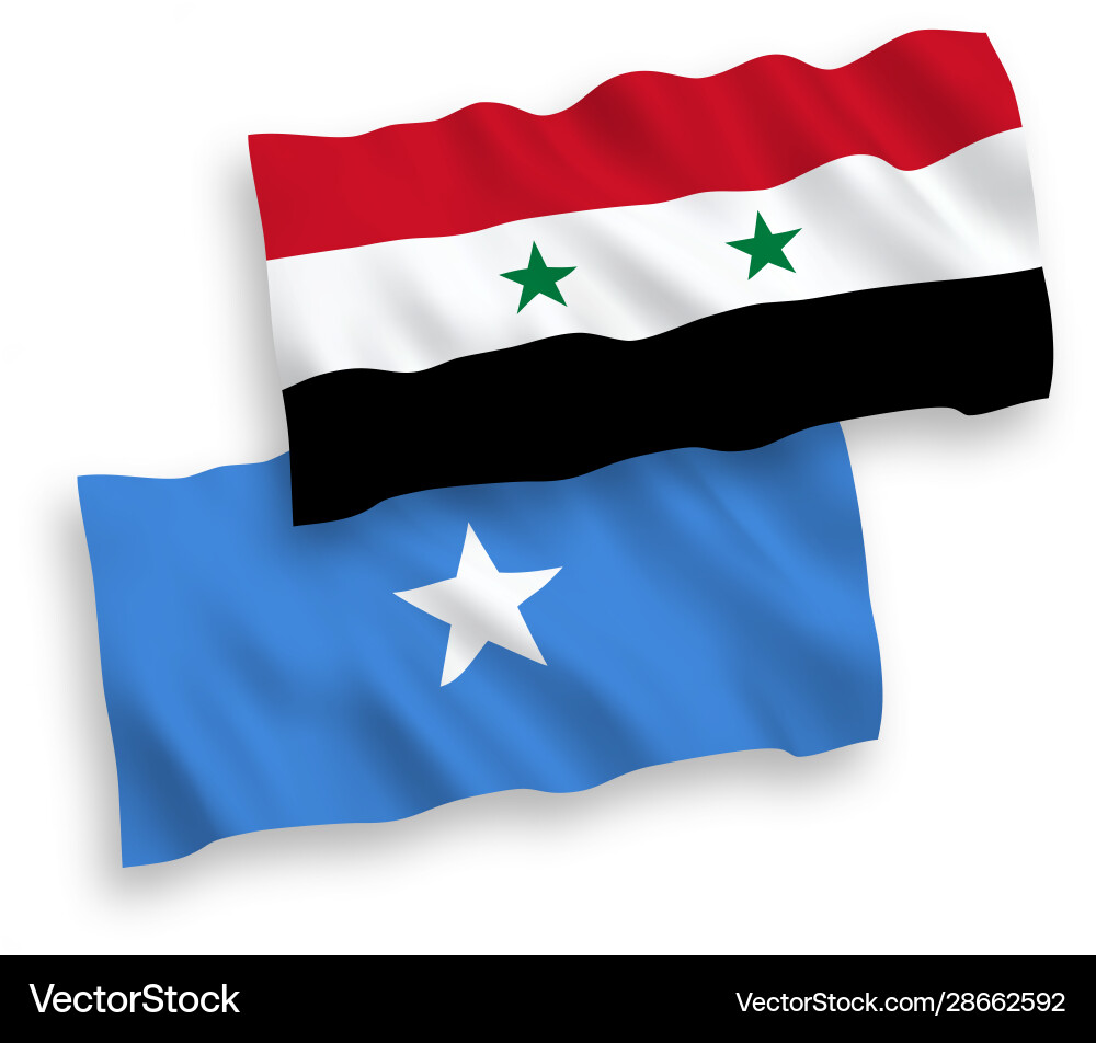 Flags somalia and syria on a white background Vector Image