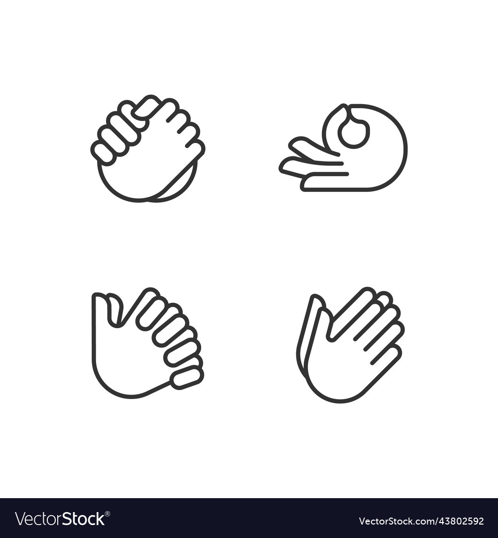 Gestures communication pixel perfect linear icons Vector Image Gestures communication pixel perfect linear icons Vector Image