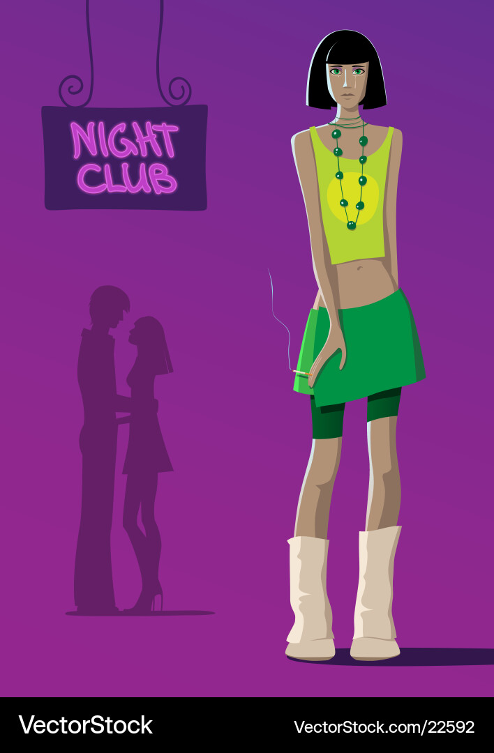 Girl at club Royalty Free Vector Image - VectorStock