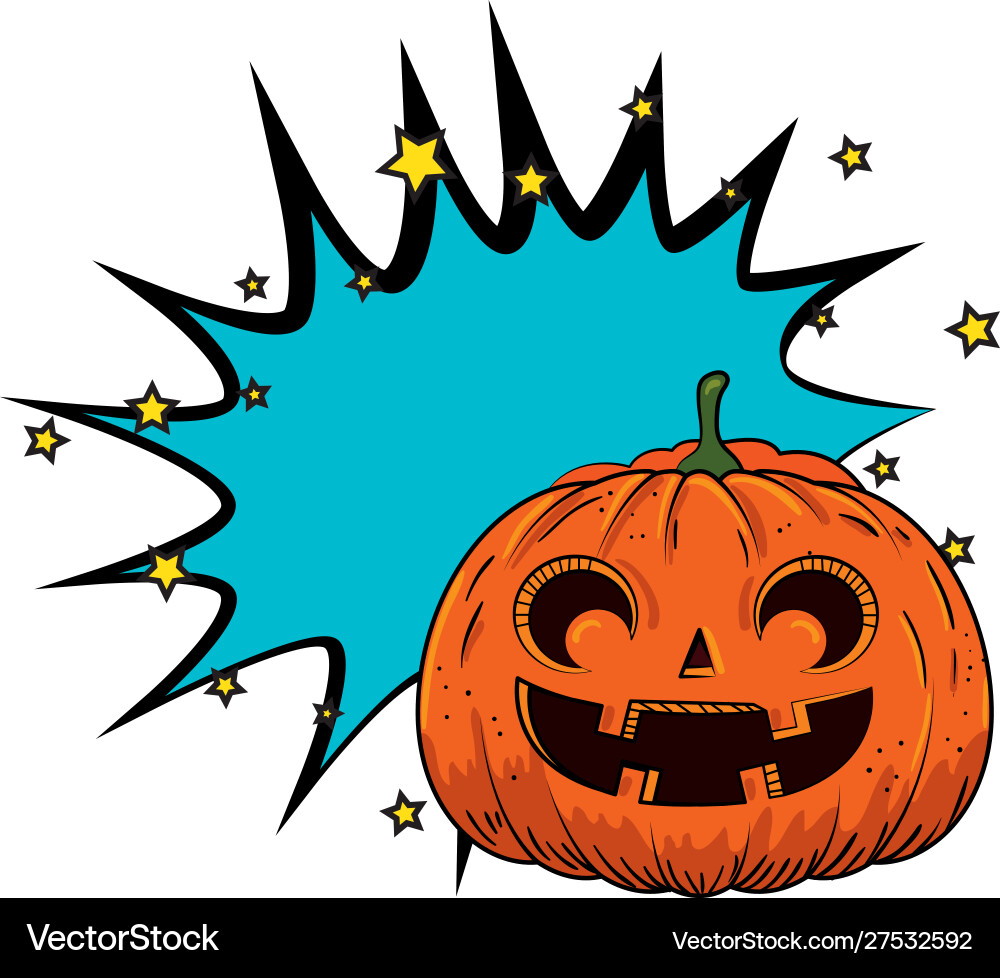 Halloween pumpkin pop art style Royalty Free Vector Image