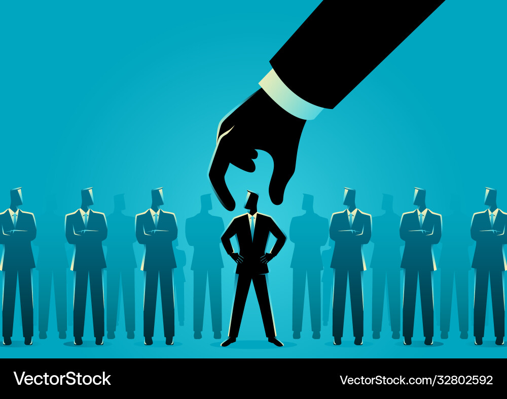 Hand choosing and picking up businessman Vector Image
