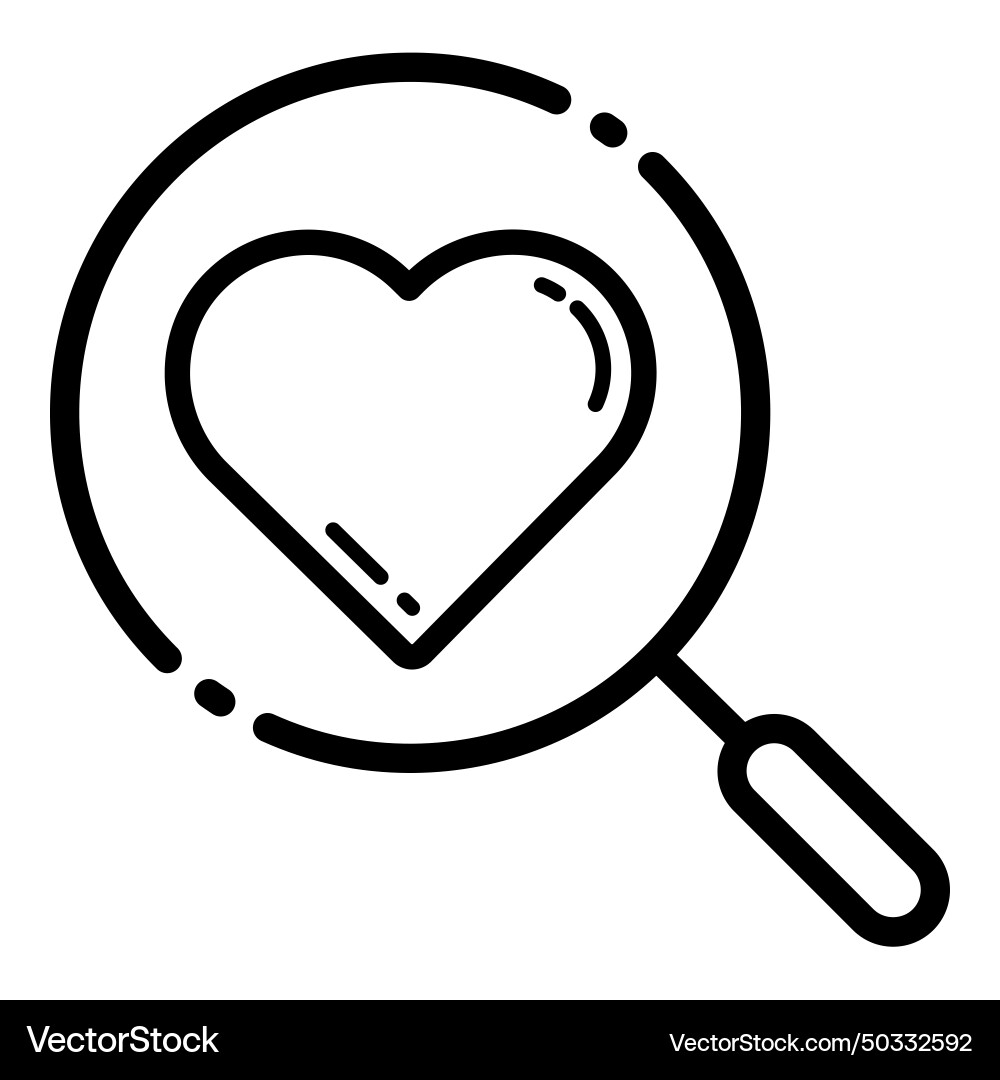 Love search flat icon isolated on white background