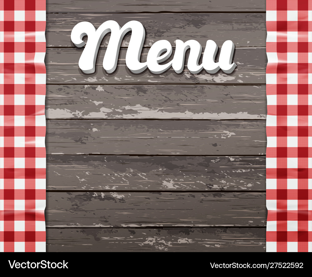 Menu wooden background with the Royalty Free Vector Image