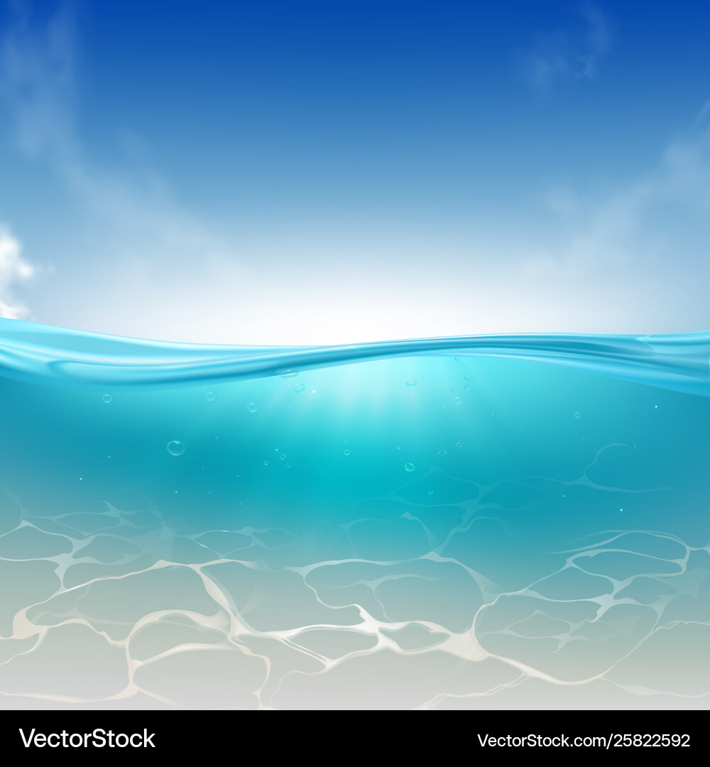 Ocean tropical sea water column realistic Vector Image