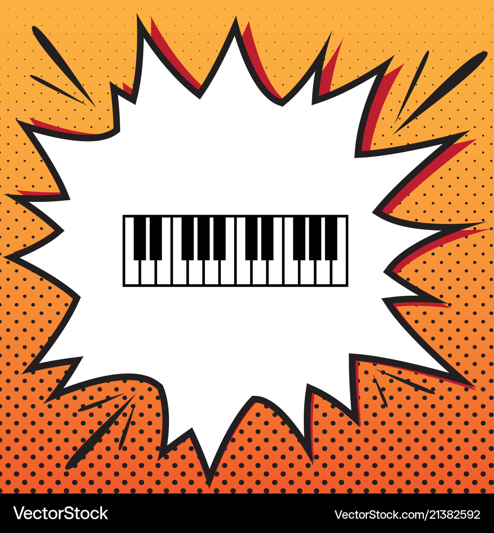 Piano keyboard sign comics style icon on Vector Image
