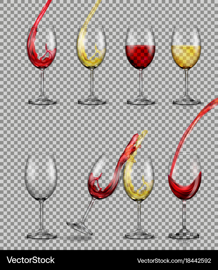 Set of transparent glass Royalty Free Vector Image