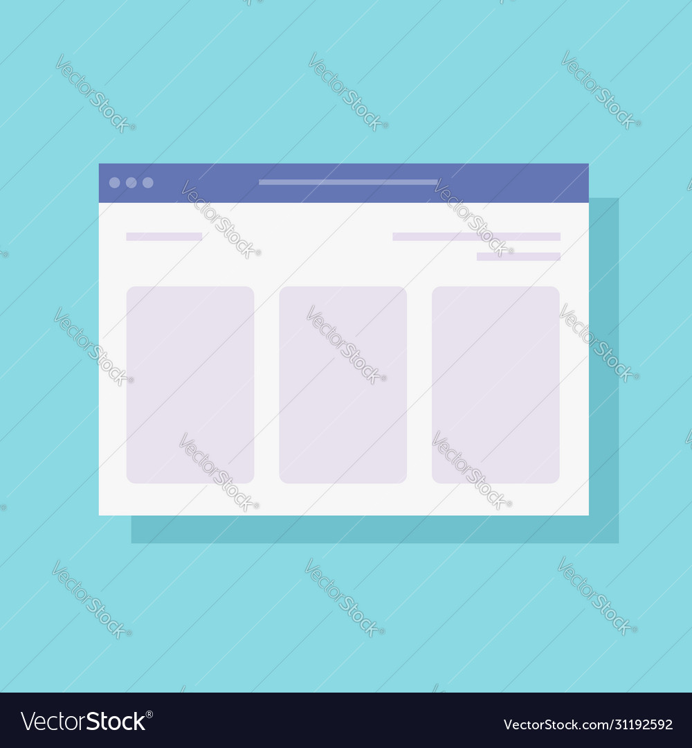 Web internet browser window icon flat Royalty Free Vector