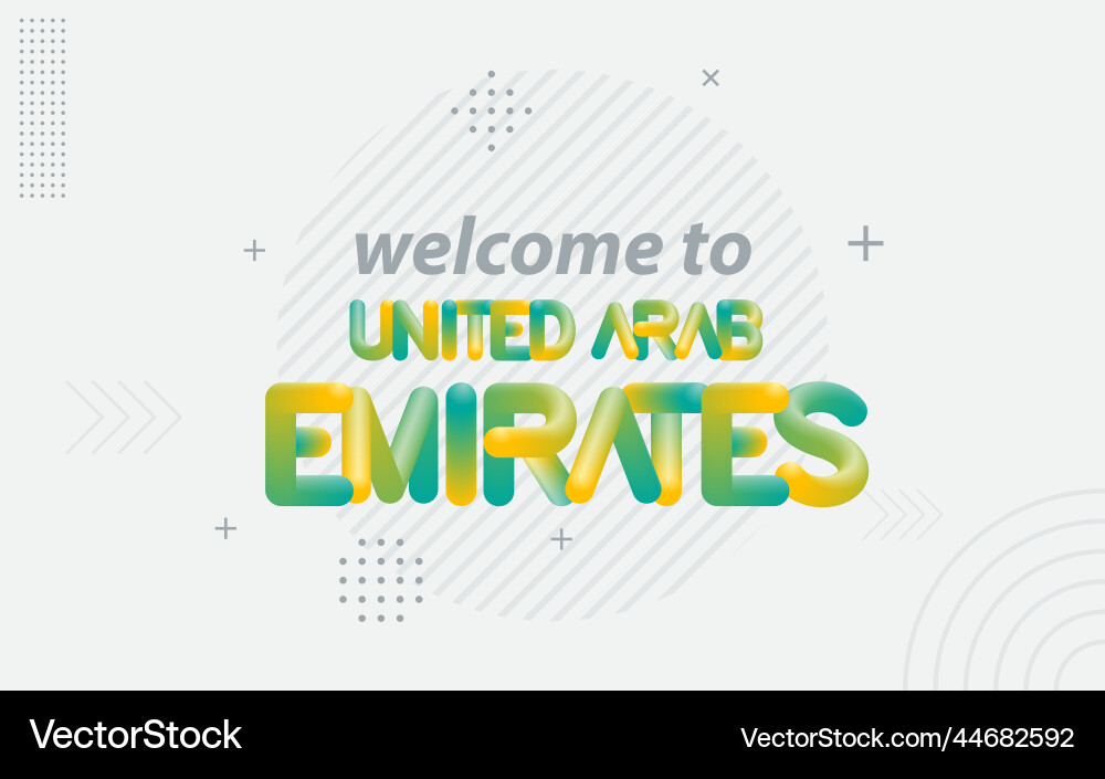 Welcome to united arab emirates creative Vector Image