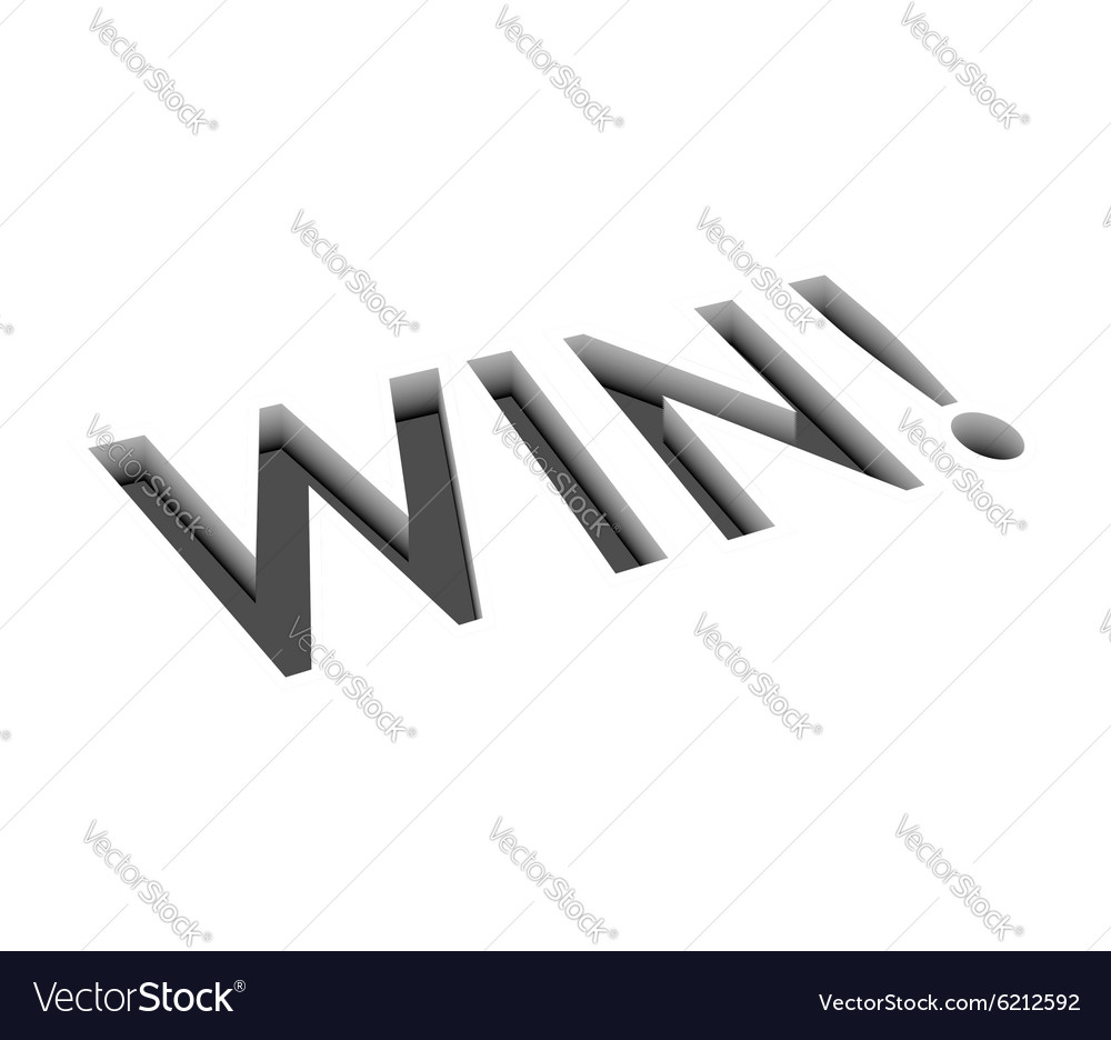 Win text design Royalty Free Vector Image - VectorStock