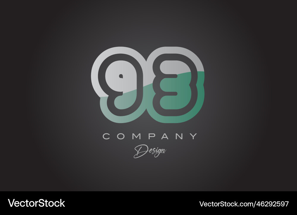 93 green grey number logo icon design creative Vector Image