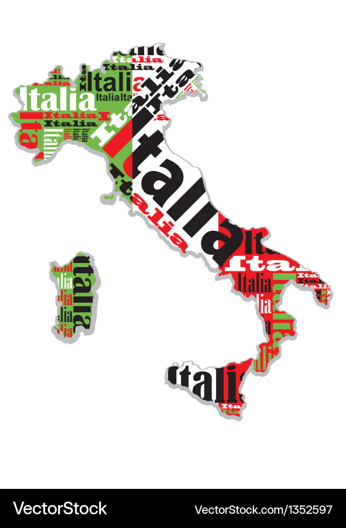 A map of italy Royalty Free Vector Image - VectorStock