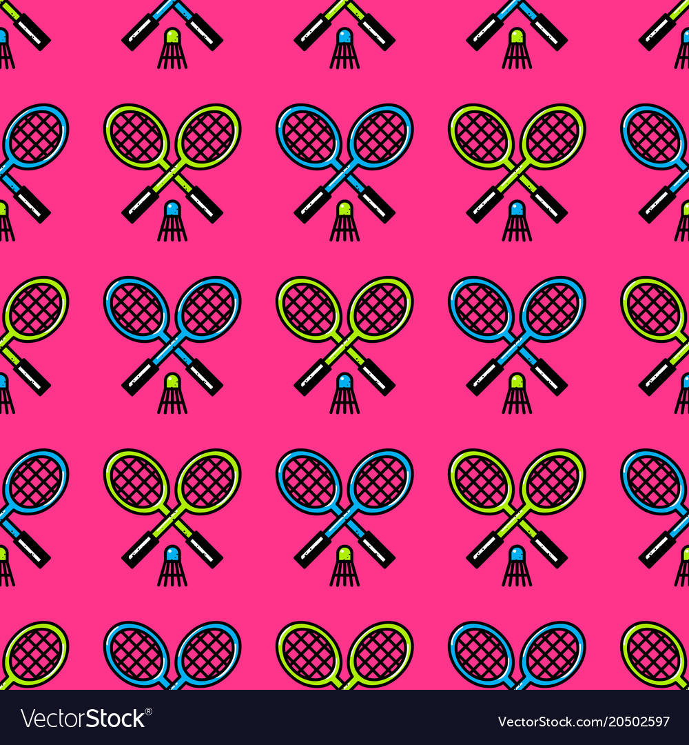 Badminton racket seamless pattern Royalty Free Vector Image