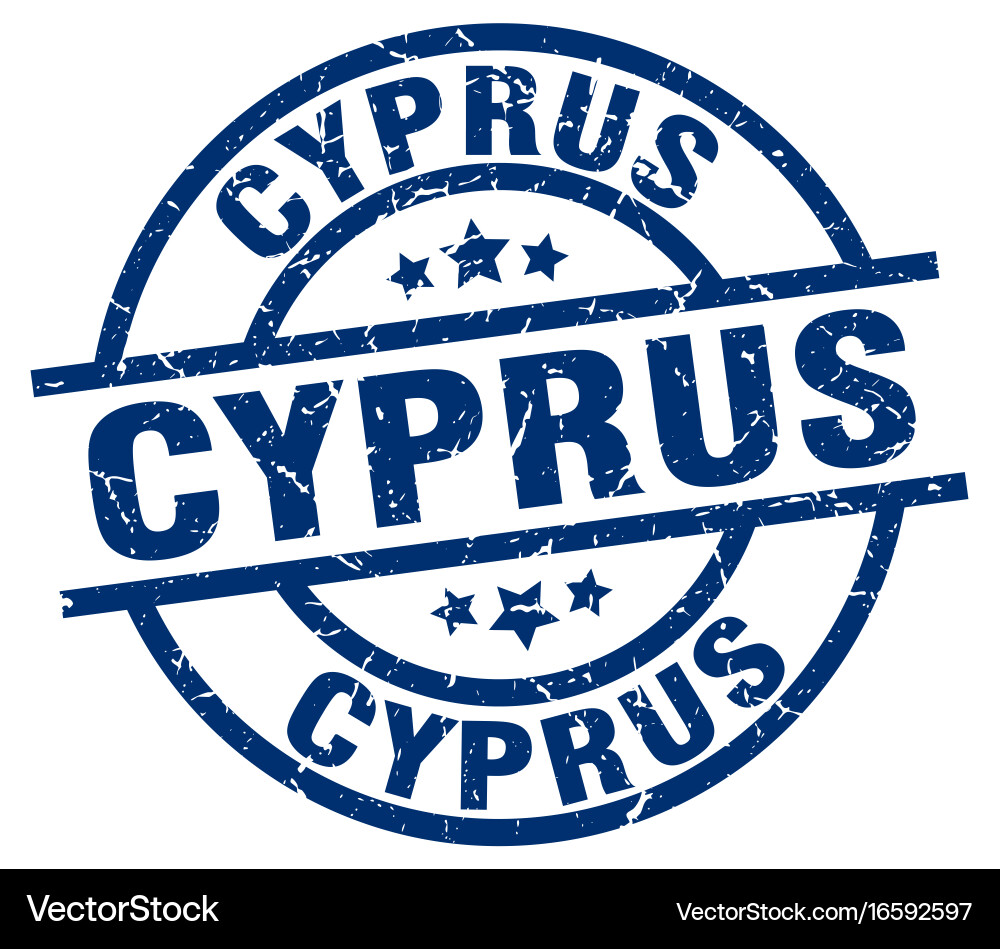 Cyprus blue round grunge stamp Royalty Free Vector Image