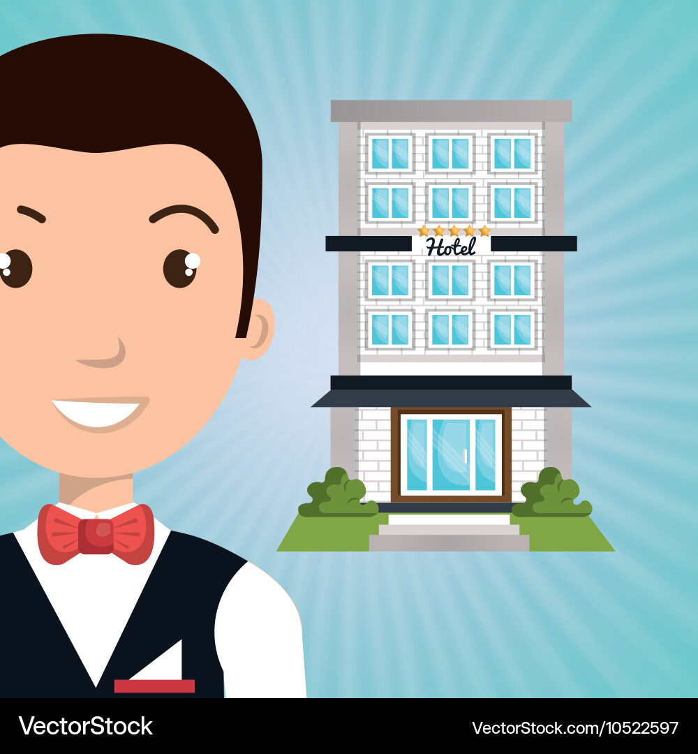 Employee hotel building icon Royalty Free Vector Image