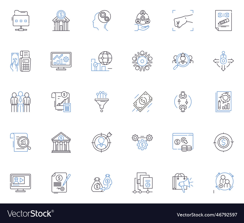 Financial institution line icons collection Vector Image Financial institution line icons collection Vector Image