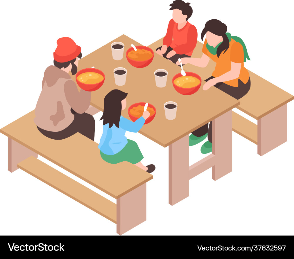 Food for homeless composition Royalty Free Vector Image