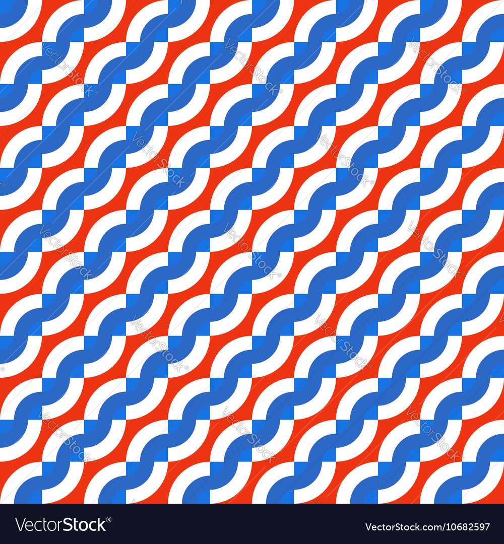 Geometric seamless pattern with diagonal waves Vector Image