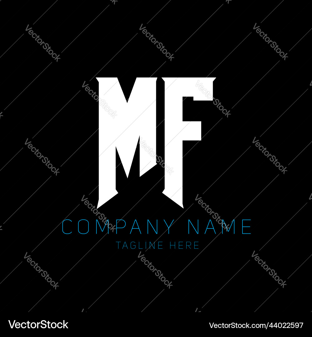 Mf letter logo design initial letters gamings Vector Image