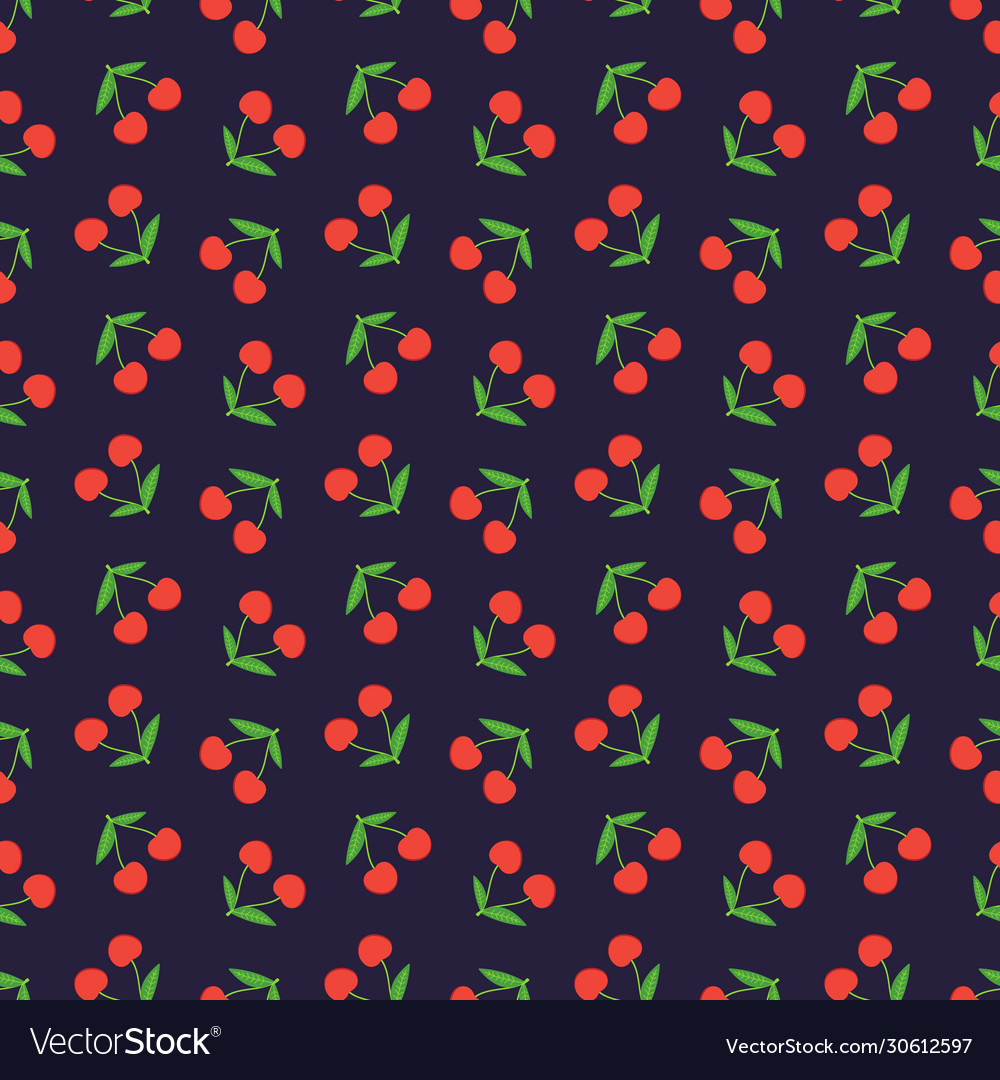 Red cherry seamless pattern Royalty Free Vector Image