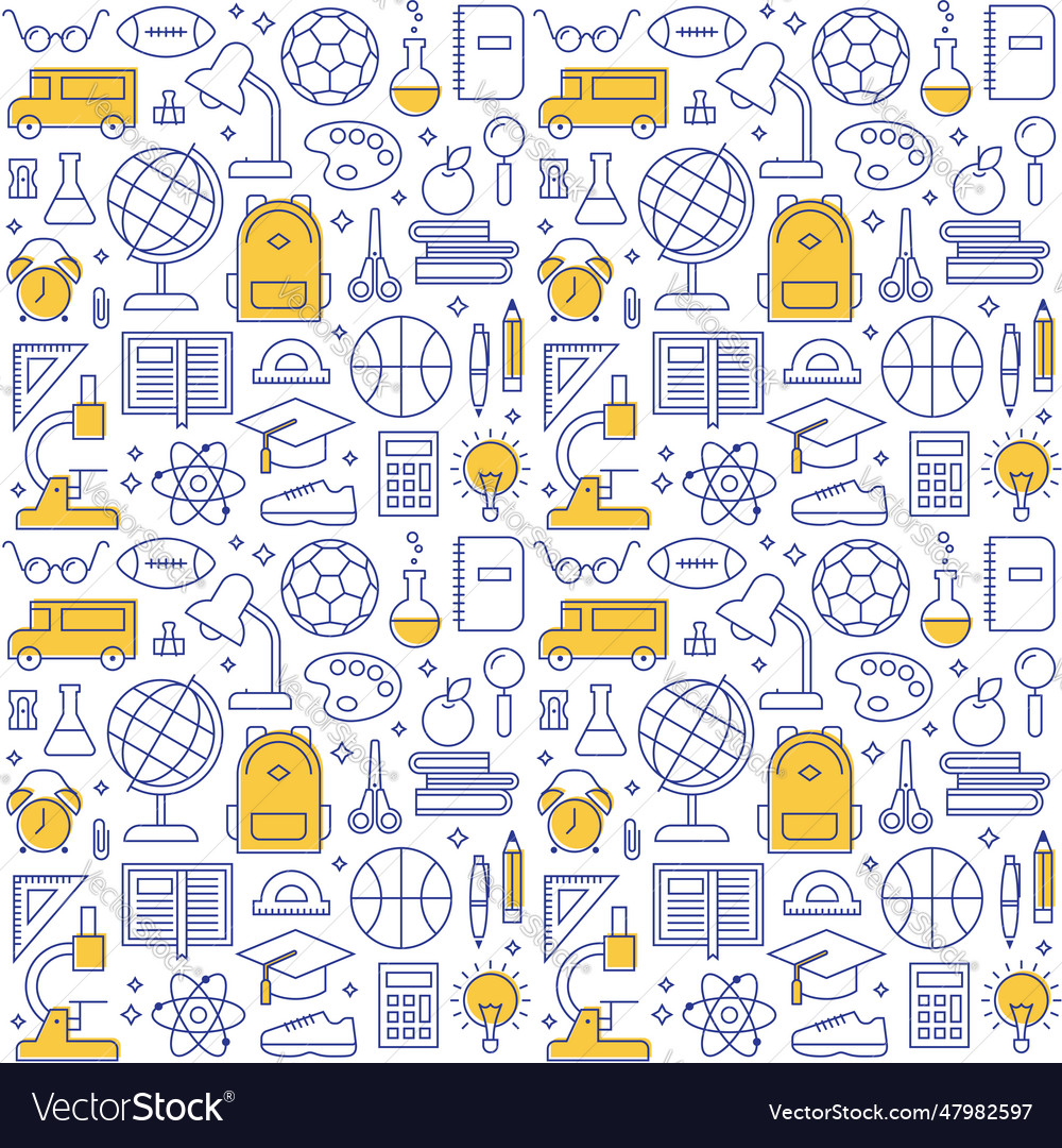 School seamless pattern Royalty Free Vector Image