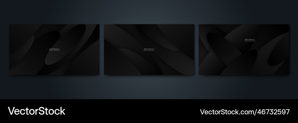 Set of dark gradient abstract luxury grey design Vector Image