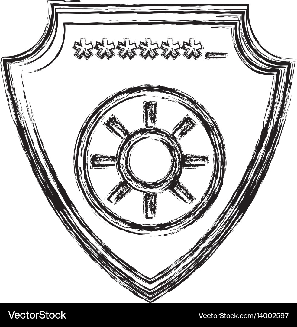 Shield security password code Royalty Free Vector Image