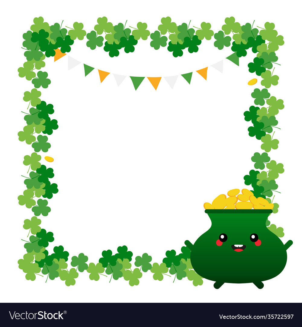 St patricks day clover frame design Royalty Free Vector