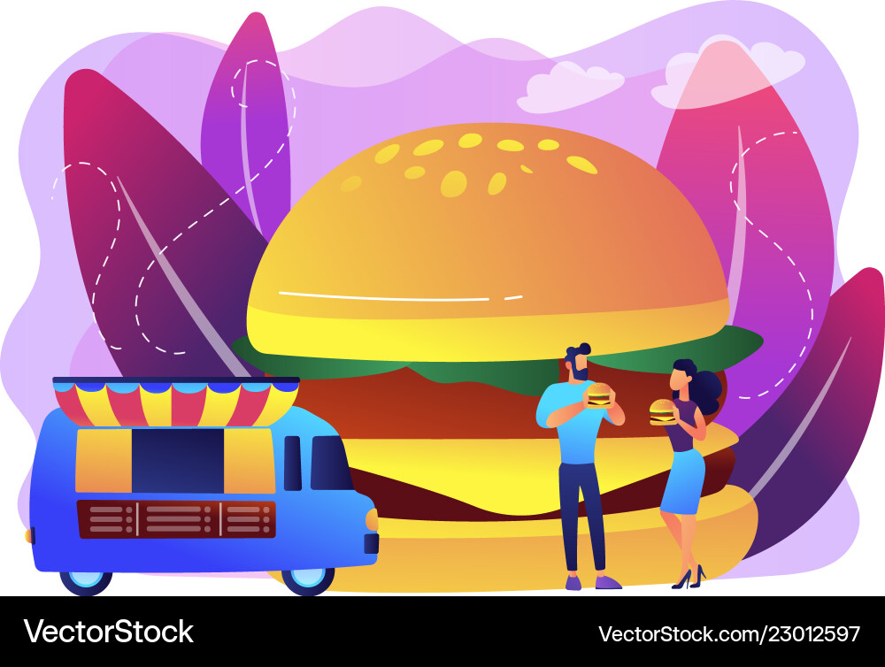 Street food concept Royalty Free Vector Image - VectorStock