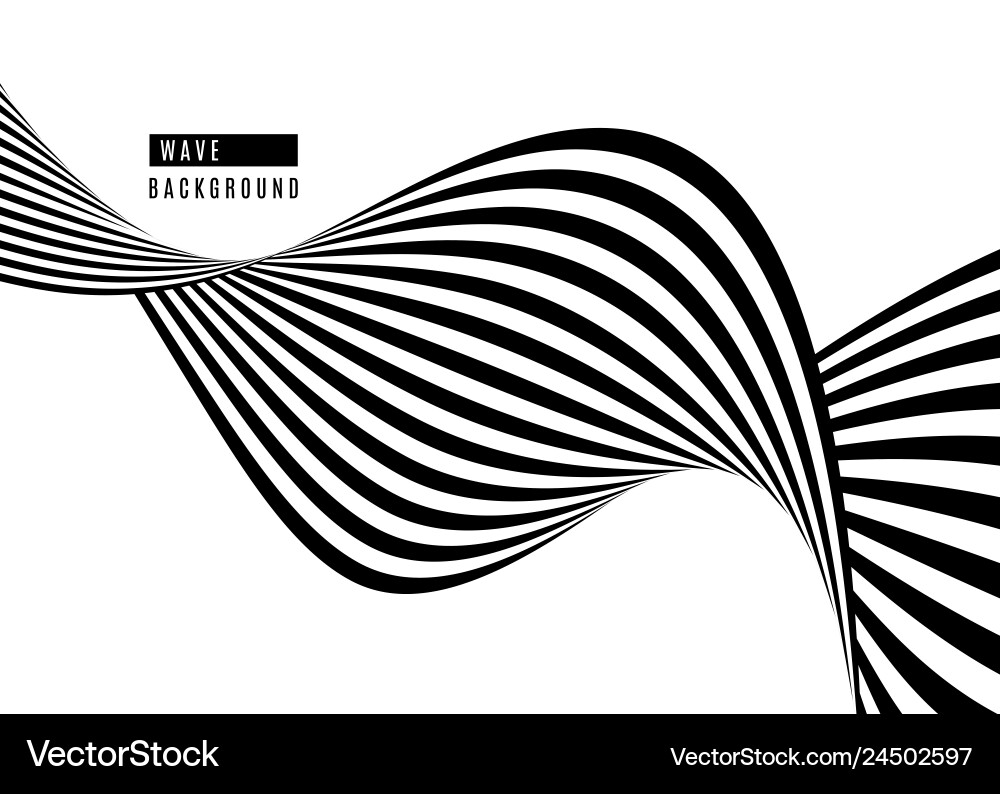 Stripe wave background design with black and white